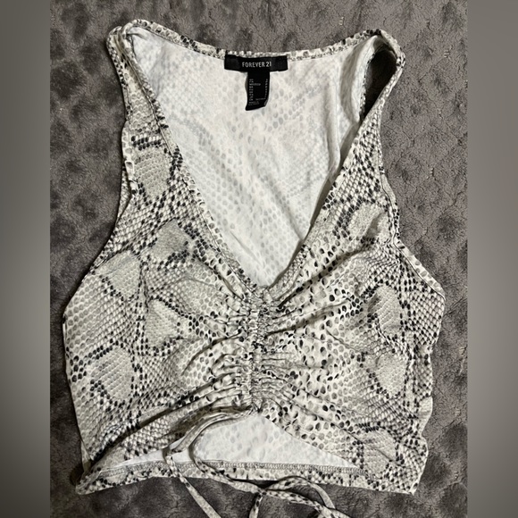 SHEIN | Tops | Snakeskin Print Crop Top | Poshmark